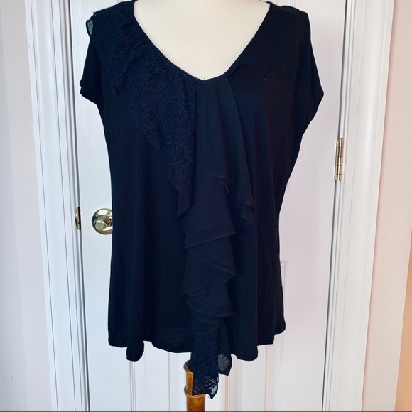 Daisy Fuentes | Tops | Beautiful Daisy Fuentes Double Layer Ruffle Top ...